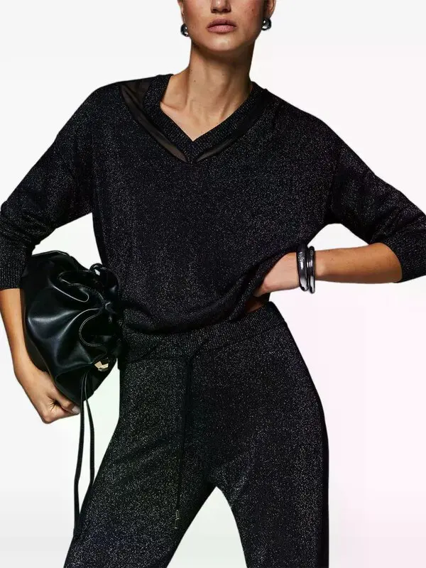 Liu Jo V-neck Mesh Sweater