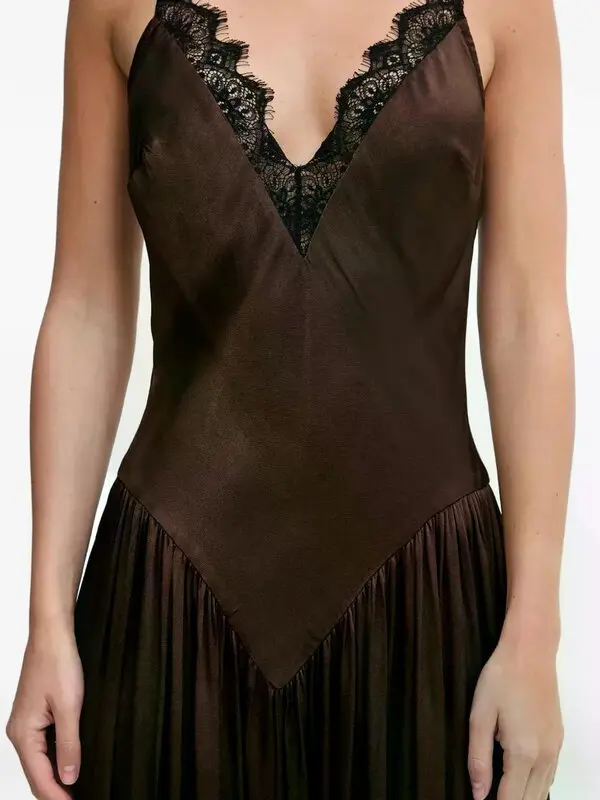 Bardot Aderia V-Neck Maxi Dress - Brown | Editorialist