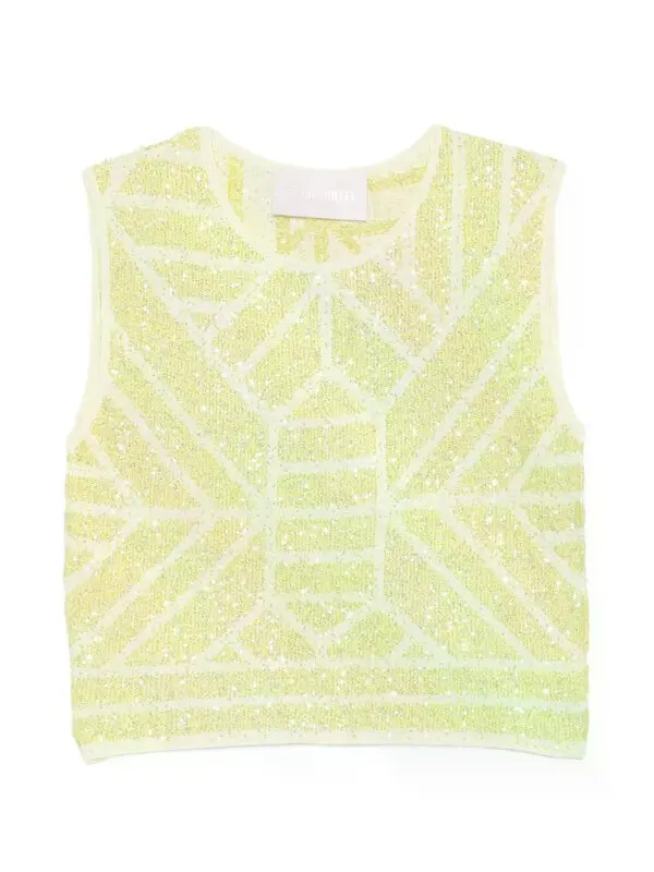 CIRCUS HOTEL Sequin Embellished Top
