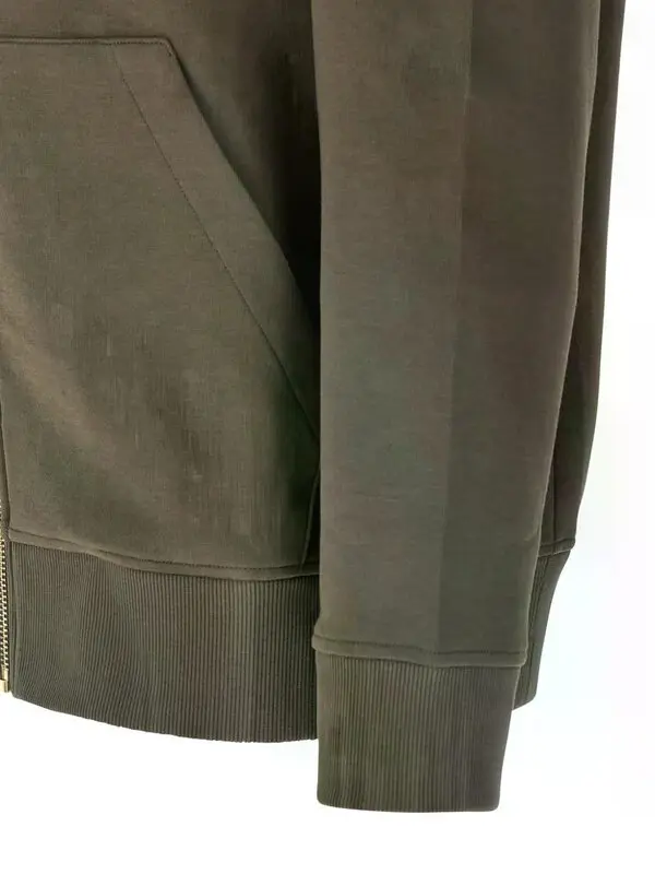 Max Mara Front Zip Cotton Hoodie - Green