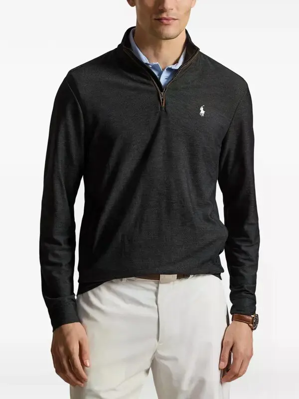 Rlx Ralph Lauren Quarter-Zip High-Neck Sweater - Grey | Editorialist