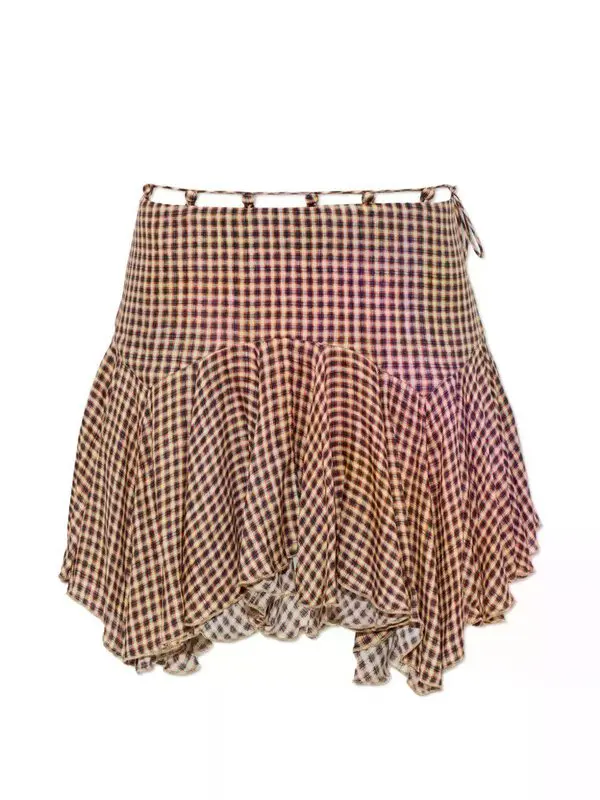 KNWLS Check Ruffled Skirt