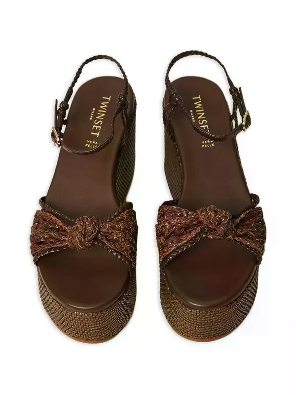 TWINSET Knot-detail Wedge Sandals