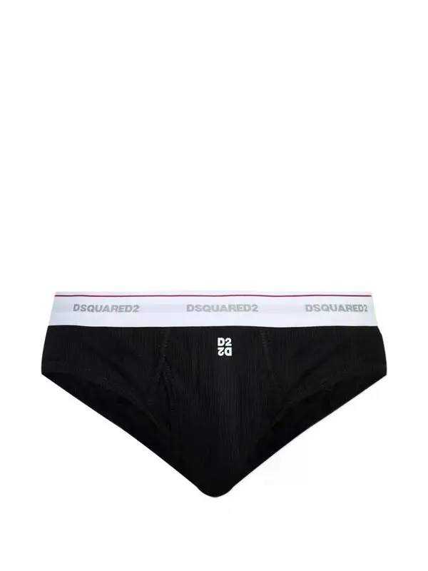 Dsquared2 Ribbed Waistband Briefs - Black