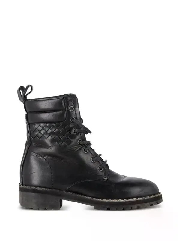 Bottega Veneta Eldfell Leather Combat Boots