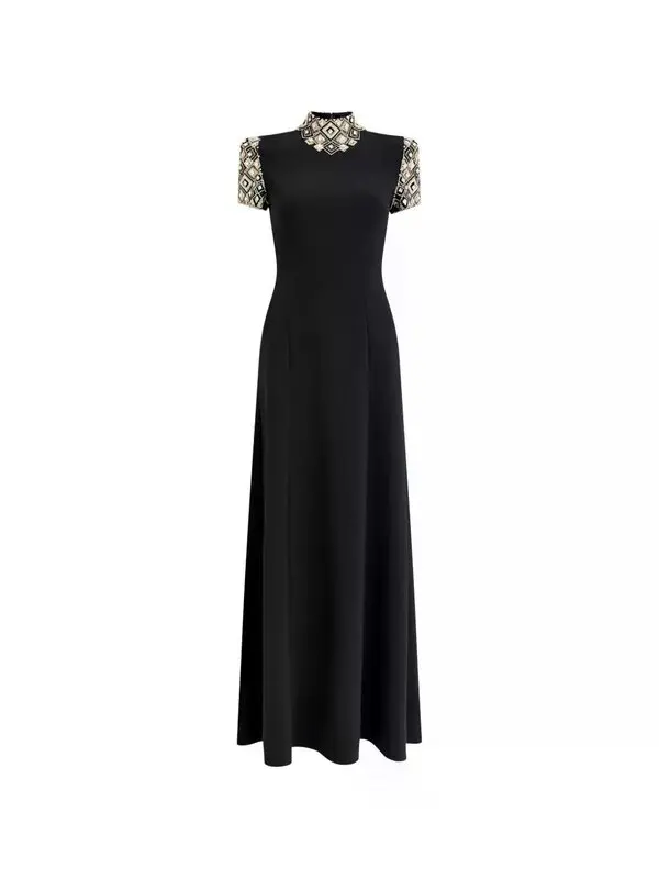 Jenny Packham Pricile Embellished Collar Dress