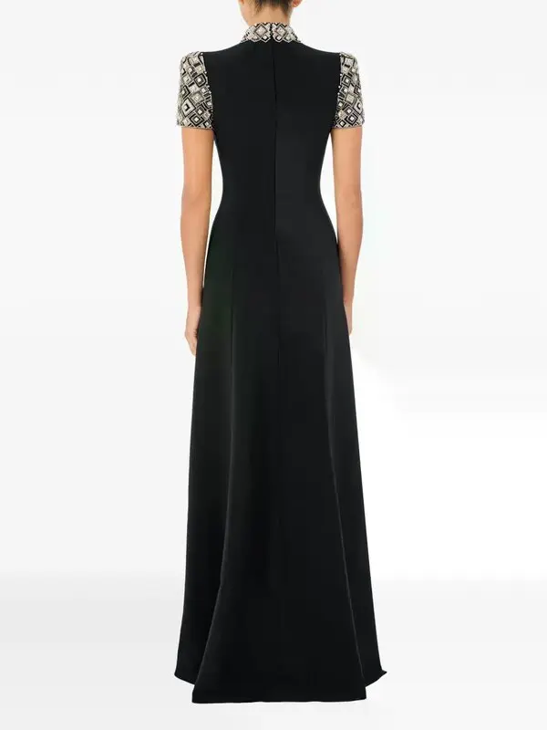Jenny Packham Pricile Embellished Collar Dress