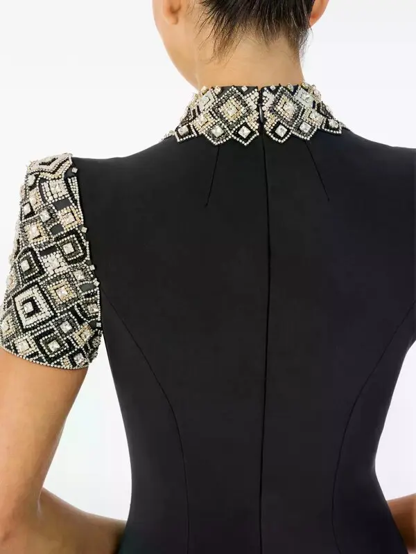 Jenny Packham Pricile Embellished Collar Dress