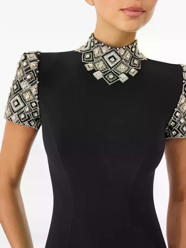 Jenny Packham Pricile Embellished Collar Dress