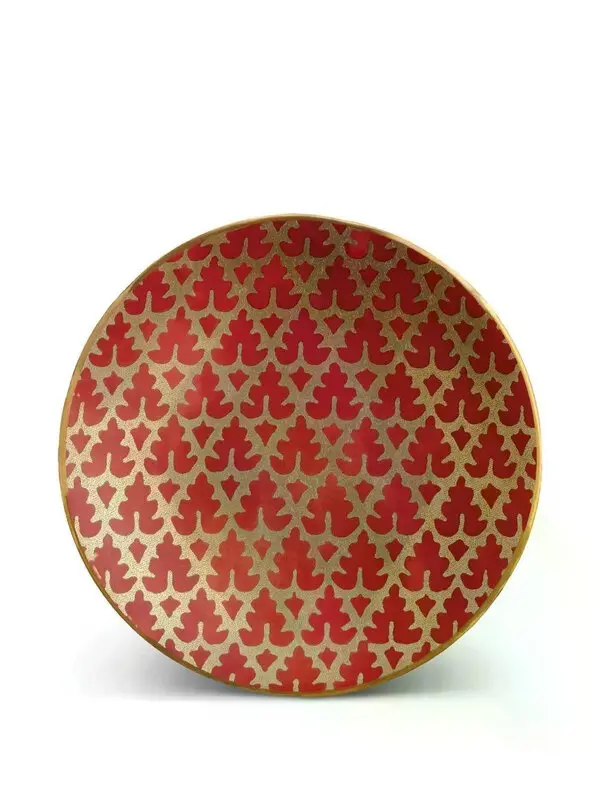 L'Objet Fortuny Gold-accented Plate - Red