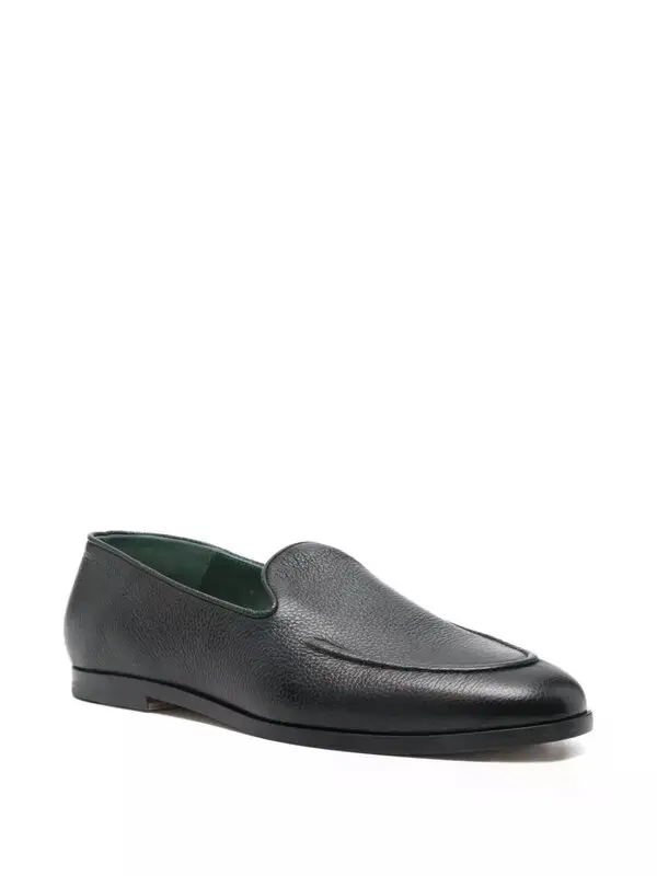 VINNY'S Marcel Grained-leather Loafers