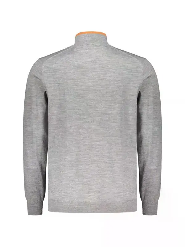 Fedeli Zip High-neck Cardigan - Grey