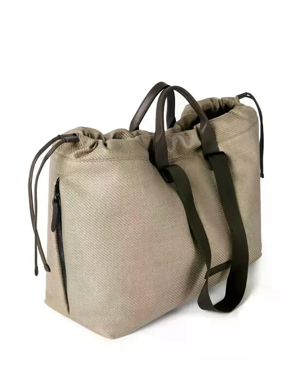 Brunello Cucinelli Raffia-effect Drawstring Leisure Bag