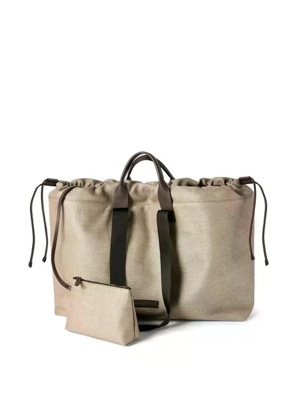 Brunello Cucinelli Raffia-effect Drawstring Leisure Bag