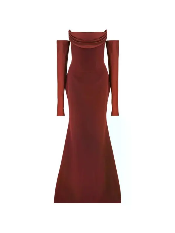 RHEA COSTA Raven Off-shoulder Maxi Dress