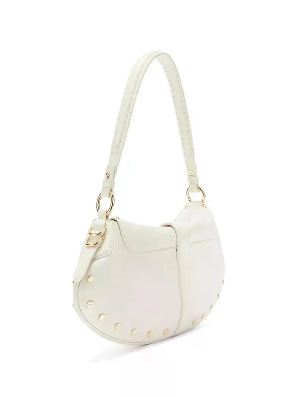 GANNI Buckle Embellished Shoulder Bag - White