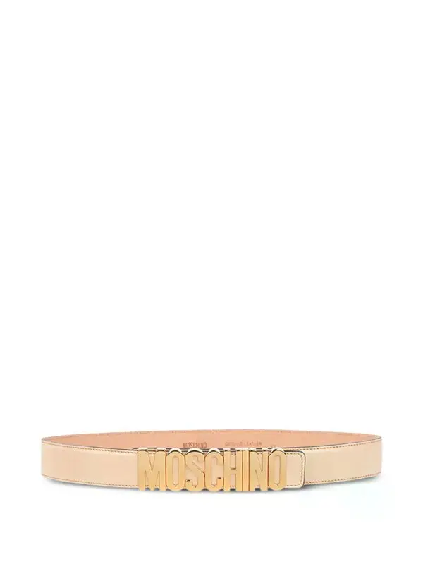 Moschino Logo-detailed Belt - Neutrals