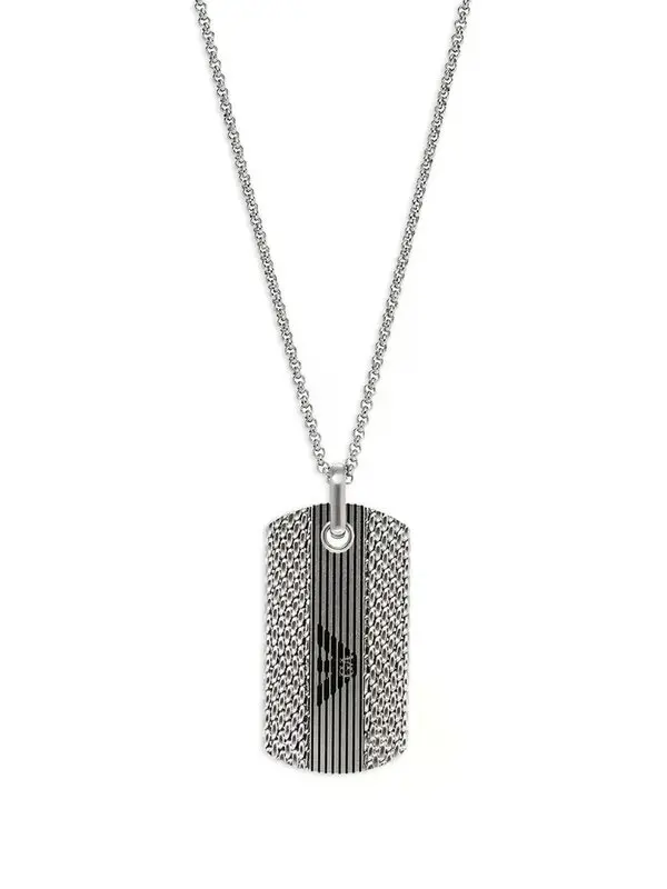 Emporio Armani Mesh Pendant Necklace - Silver
