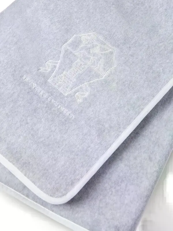 Brunello Cucinelli Cotton Terrycloth Towel With Embroidery - Grey