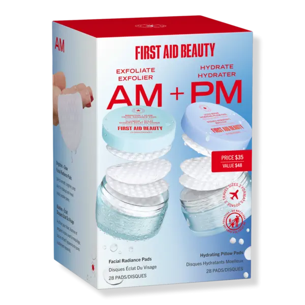FIRST AID BEAUTY Exfoliate Am + Hydrate Pm Travel Pads Duo - One-color