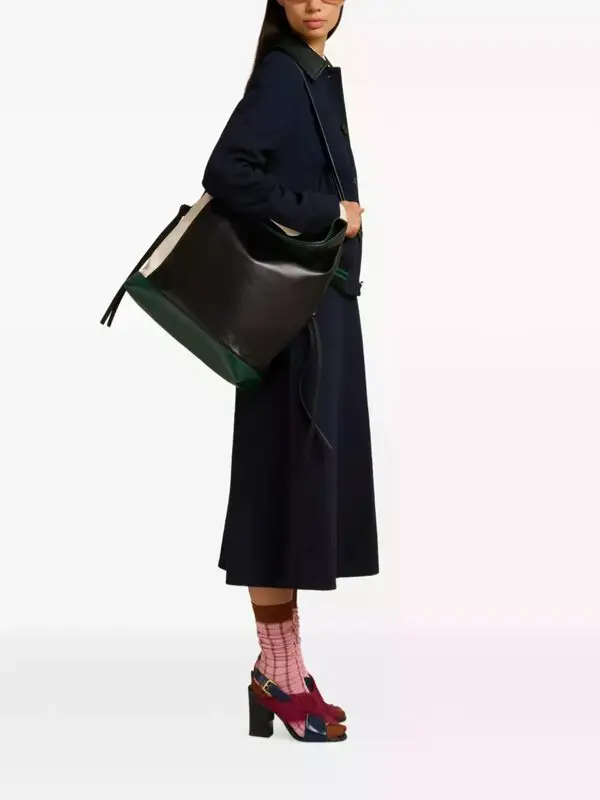 Marni Leather Pod 2.0 Large Shoulder Bag - Black
