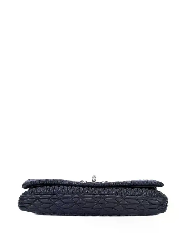 Miu Miu Iconic Crystal Cloqué Matelassé Shoulder Bag - Black
