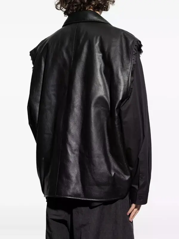 Balenciaga Frayed-edge Leather Vest