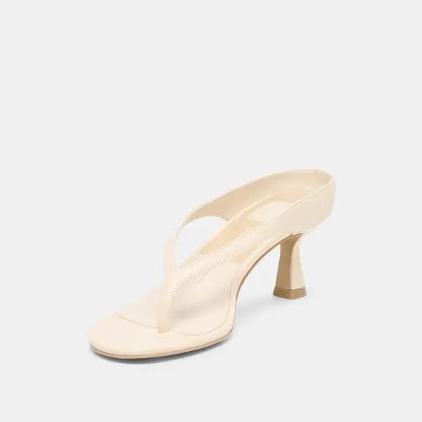 DOLCEVITA Doreen Leather Thong Heels - Bone Leather