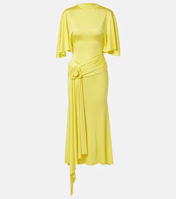 David Koma Floral-appliqué Jersey Cocktail Dress