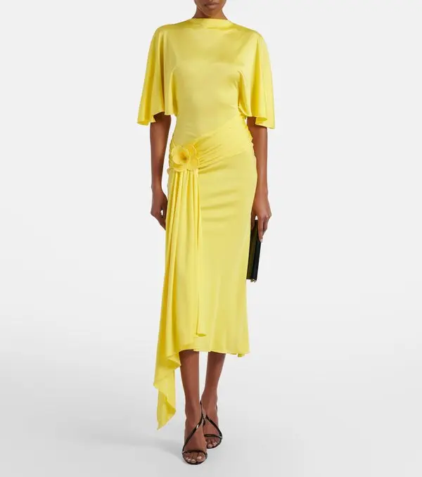 David Koma Floral-appliqué Jersey Cocktail Dress