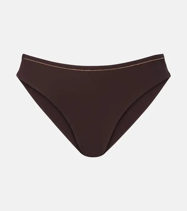 Brunello Cucinelli Embellished Bikini Bottoms - Brown