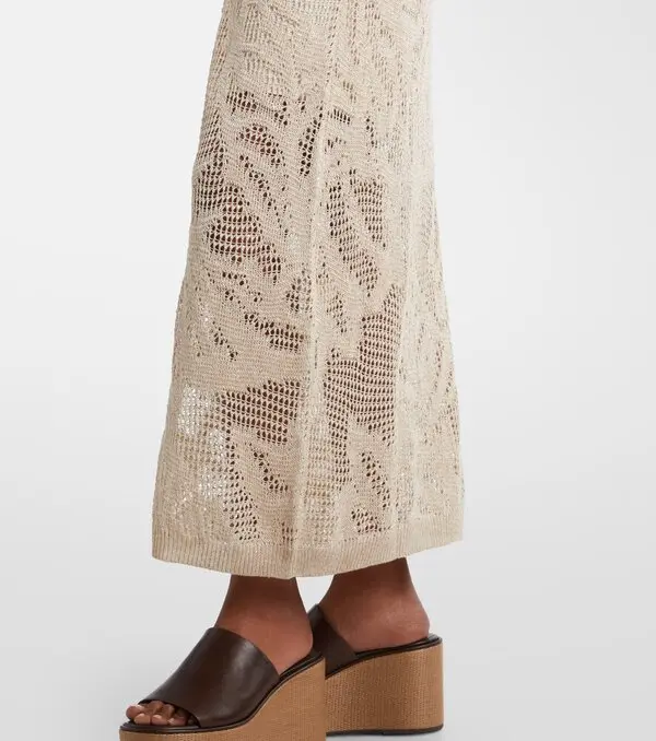 Brunello Cucinelli Knitted Midi Dress - Beige