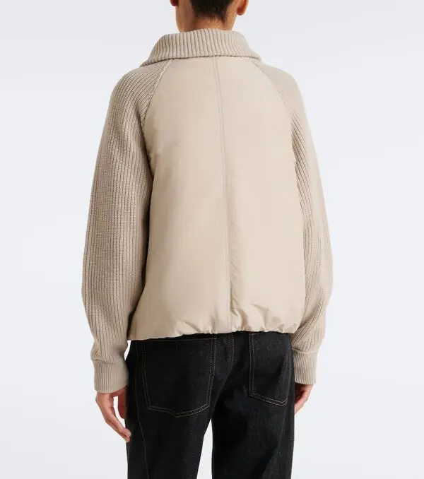 Brunello Cucinelli Wool, Cashmere, And Silk Down Jacket - Beige