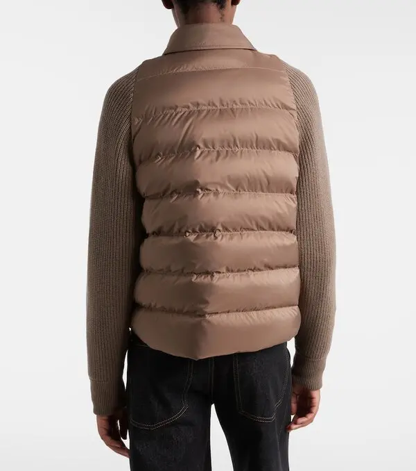 Brunello Cucinelli Wool, Cashmere, And Silk Down Jacket - Beige