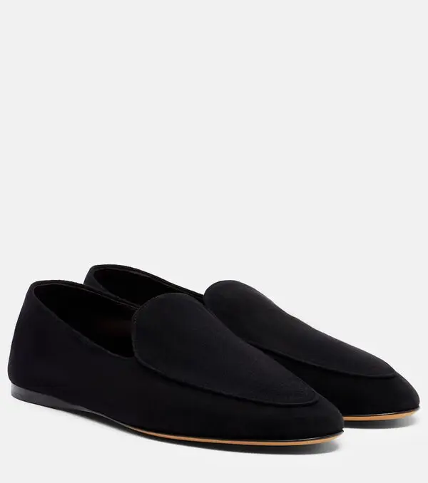 THE ROW Awar Suede Loafers - Black