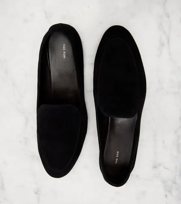 THE ROW Awar Suede Loafers - Black