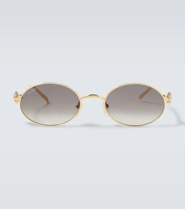 CARTIER Panthère De Oval Sunglasses - Gold