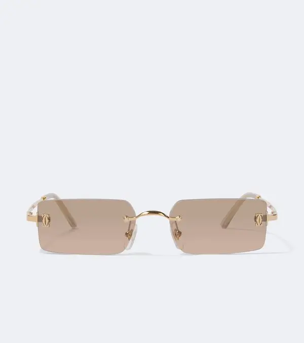 Cartier Signature C Rectangular Sunglasses - Gold
