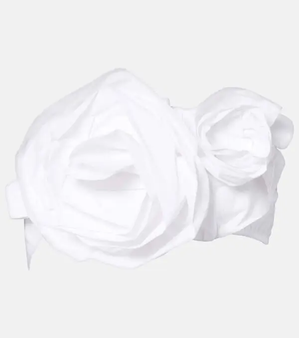 Simone Rocha Rosette Cotton Poplin Bandeau Top