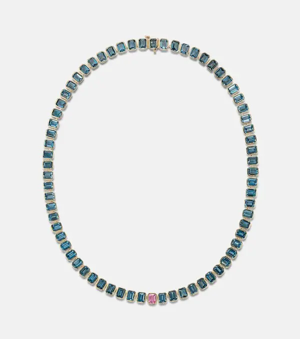 BUCHERER FINE JEWELLERY 18kt Yellow Necklace With Sapphire And Topaz - Gold