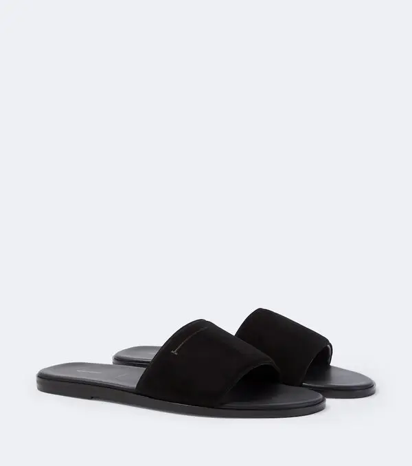 TOM FORD Suede Slides - Black