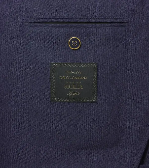 Dolce & Gabbana Logo Single-breasted Linen Blazer