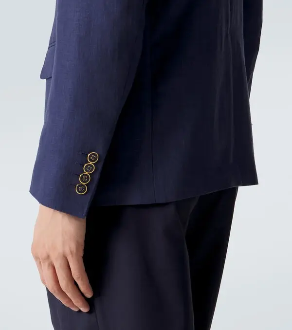 Dolce & Gabbana Logo Single-breasted Linen Blazer