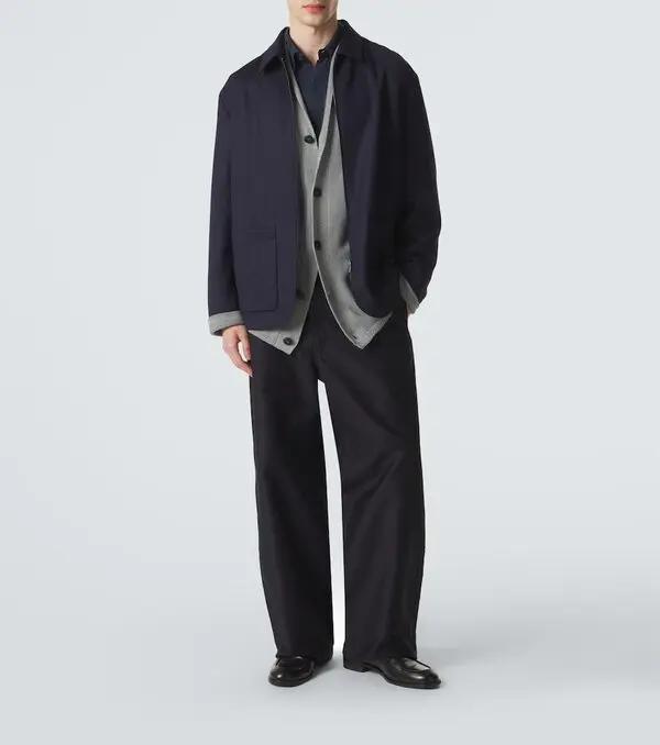 Giorgio Armani Chevron Wool And Cashmere-blend Jacket