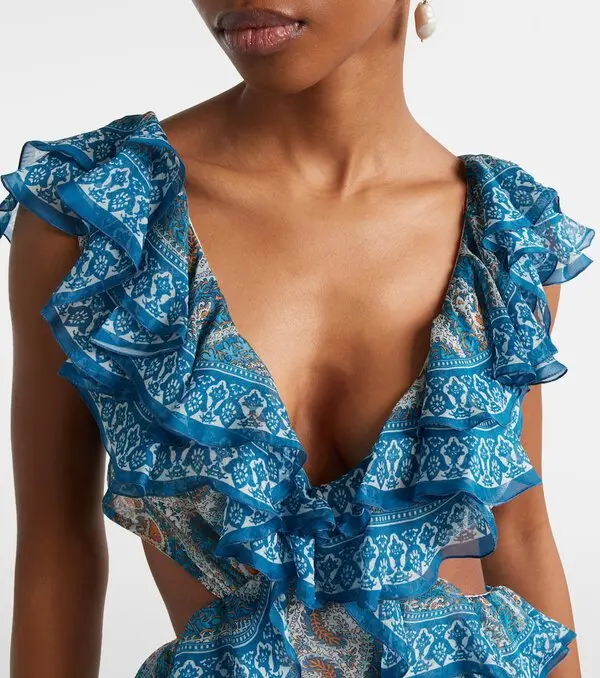 Etro Paisley Lace-trimmed Silk Maxi Dress
