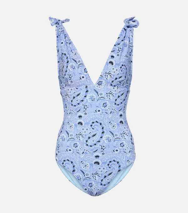 Etro Paisley Print One Piece Swimsuit - Blue