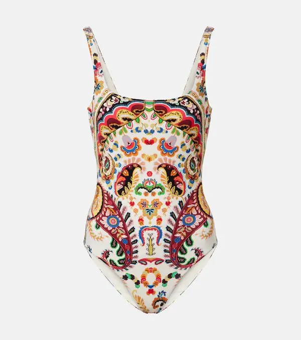 Etro Paisley Print Swimsuit - White