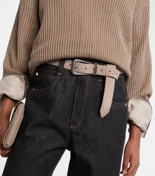 Brunello Cucinelli Suede Belt - Brown