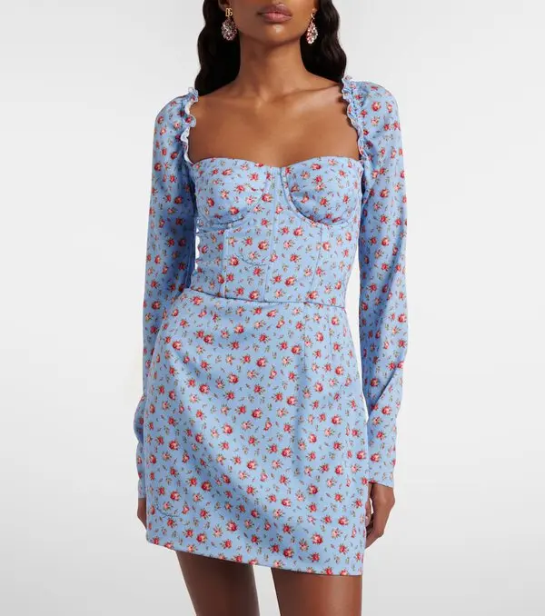 Dolce & Gabbana Floral Silk-blend Minidress - Multicoloured