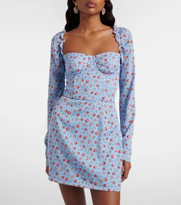 Dolce & Gabbana Floral Silk-blend Minidress - Multicoloured